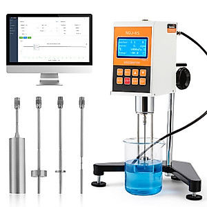 Bonvoisin Digital Rotary Viscometer 10-2,000,000mPa.S Digital Lab Rotational Viscosity Meter with 4 Rotors and Temperature Probe 110-240V(NDJ-8S)