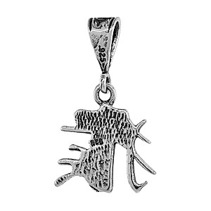 Sterling Silver Chinese Character for the Year of the MONKEY Horoscope Charm, 1 inch tall