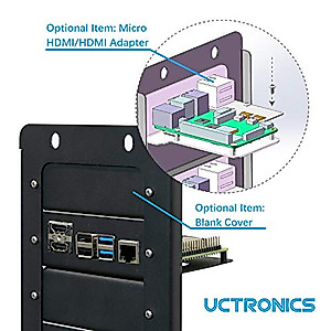 UCTRONICS 19 inch 3U Rack Mount for Raspberry Pi 4, with 8 Mounting Plates, Extendable to Support 12 Units of All Pi B/B+ Models