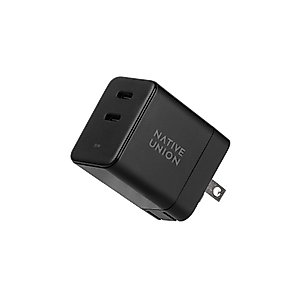Native Union Fast GaN Charger PD 35W – Ultra-Compact Power Delivery Enabled USB-C Charger Up to 35W – for MacBook Air, iPads, iPhones & More (Black)