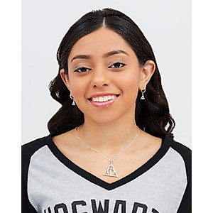 Harry Potter Womens Deathly Hallows Necklace - 18-inch Chain Necklace for Women Jewelry