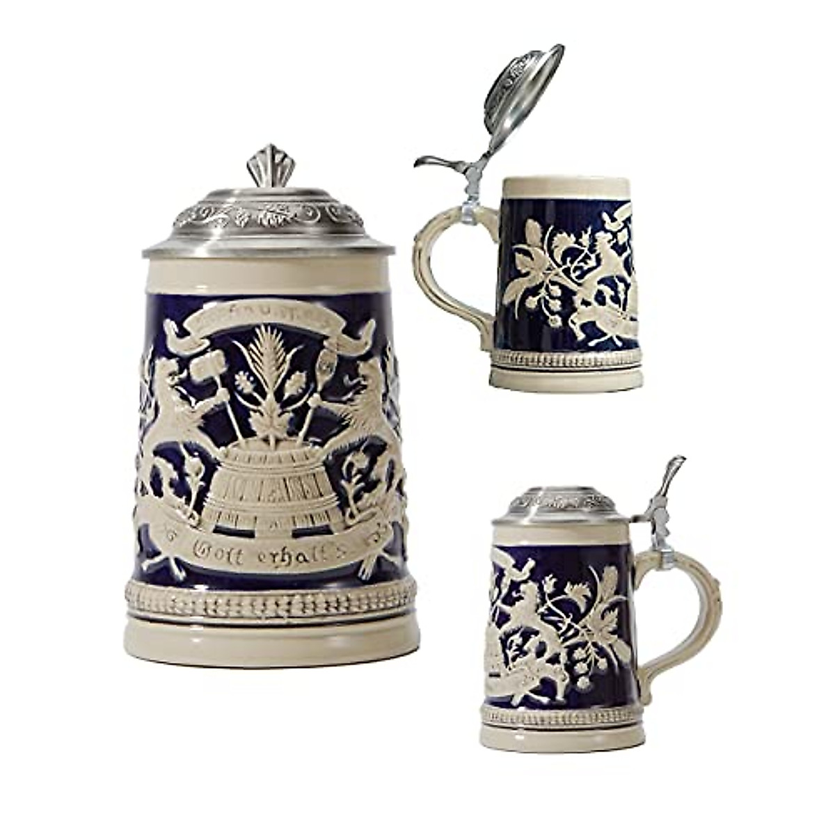 HAUCOZE Beer Stein Mug German Bavarian Drinking Stanley Drinking Mug with Lid for Man 0.6Liter