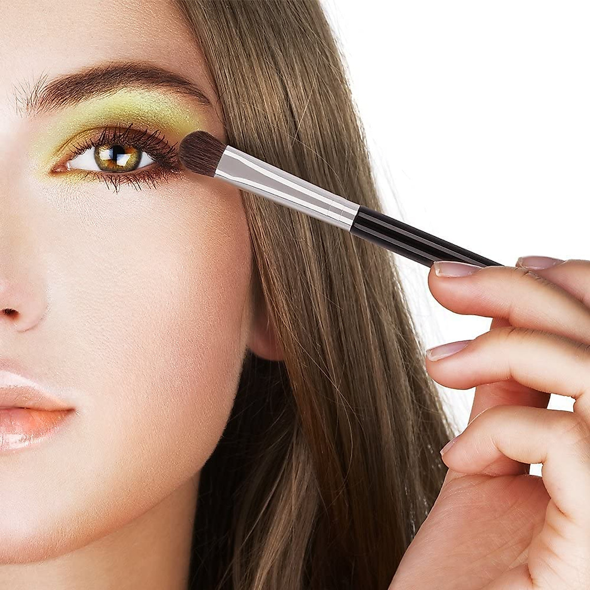 DUcare Eyeshadow Brush Set 6pcs Premium Eye Makeup Brushes Professional Eyeshadow Brushes with Double-Ended Angled Eyebrow Brush,Concealer, Blending, Eyeliner (Black)