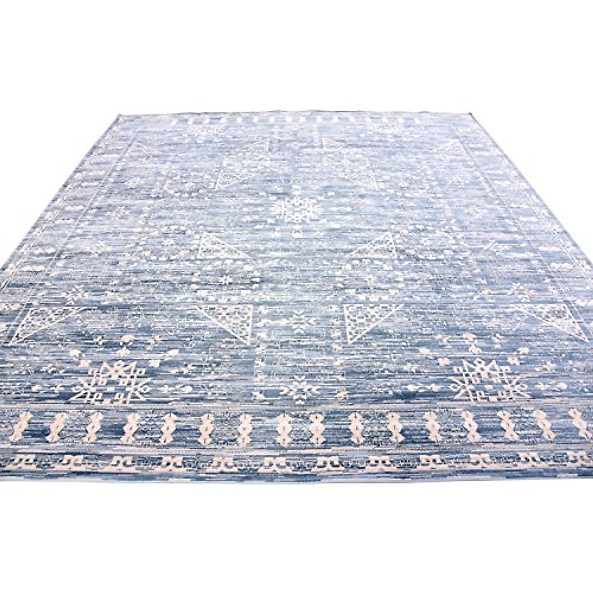 Unique Loom Paris Collection Area Rug - Birch (8' Square, Blue/ Beige)
