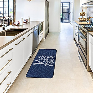 Kitchen Mat Non-Slip Kitchen Rug Kiss Cook Unique Geometric Kitchen Doormat Runner Rug for Home Decor，39 x 20 Inch