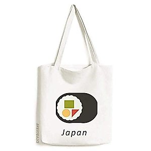 Traditional Japanese Local Maki Sushi Tote Canvas Bag Shopping Satchel Casual Handbag