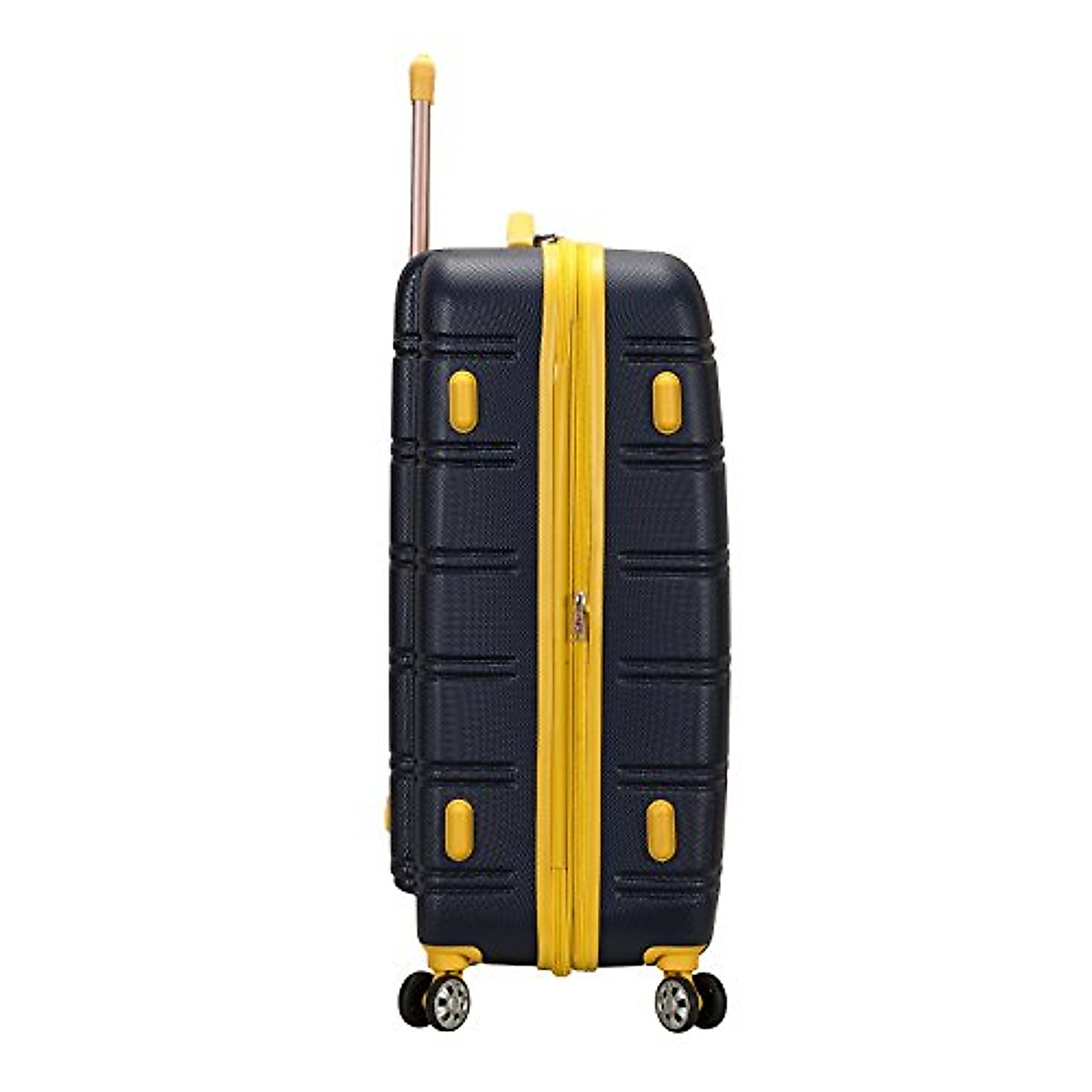 Rockland Melbourne Hardside Expandable Luggage with Spinner Wheels, Navy, Checked Large 28"