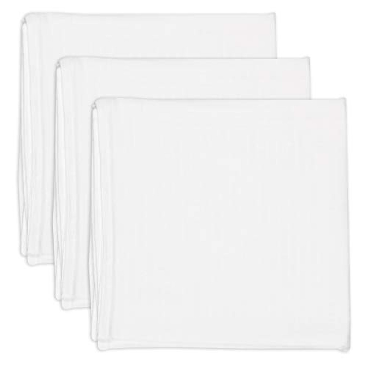 HonestBaby 3-Pack Organic Cotton Swaddle Blankets, Bright White, One Size