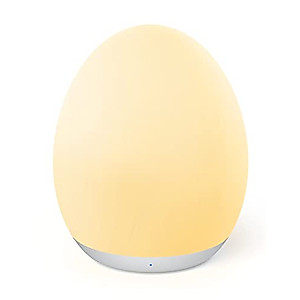 JolyWell Night Light for Kids with 7 Color Changing Mode & Dimming Function, Rechargeable Baby Egg Night Light with 1 Hour Timer&Touch Control, up to 100H, White