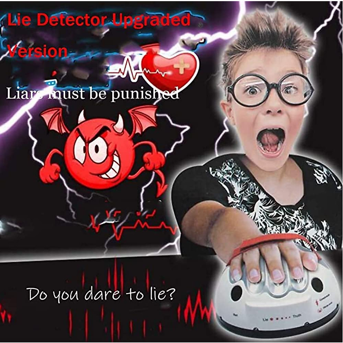 Micro Electric Shock Lie Detector, Shocking Liar Party Game Interesting True or Dare Game Lie Detector Joke Toys Polygraph Entertainment Shock Game,The Best Gift for Truth Game Toys