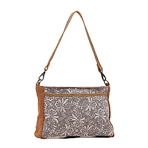 Myra Bag Florid Upcycled Canvas & Leather Small Crossbody Bag S-1458