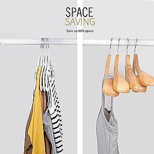 ManGotree 30 Pack Velvet Hangers with Tie Bar, Non-Slip Suit Hangers, Heavy Duty Felt Hangers with 360° Swivel Hook, Space Saving Coat Hangers, Ultra-Thin Clothes Hangers (White)