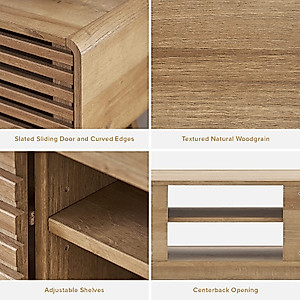 mopio Ensley TV Stand, Mid-Century Modern Television Stand for 55/60/65 inch TV, Farmhouse Entertainment Center with Storage, Media Console Credenza Table for Living Room, Bedroom (Oak, 59")