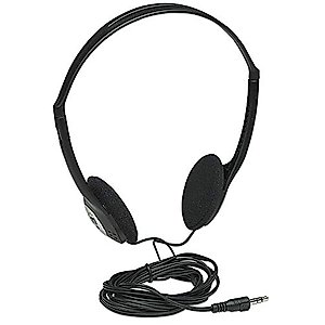 Manhattan On-Ear Wired Stereo Headphones - Long 6ft Cable, Single 3.5mm Wire Plug, Lightweight, Retro Vintage Style, Adjustable Headband –for Walkman, CD Player, Computer -3 Yr Mfg Warranty - 177481