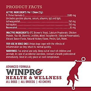 WINPRO Pet Health & Wellness Chews for Dogs, 40 Soft Chews, Plasma Powered, Grain Free Supplement for Dogs Providing Vitality and Immunity Support