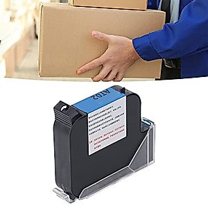 Fafeicy AT02 42ML Handheld Inkjet Printer Cartridge, Quick Dry 25.4mm Black Coding Cartridge, for Printing on Absorbent and Non Absorbent Materials