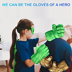 PROVAINT Gloves Hands Superhero Toys are for Dressing up and Boxing, Superhero Gloves are for Adults and Children, Green