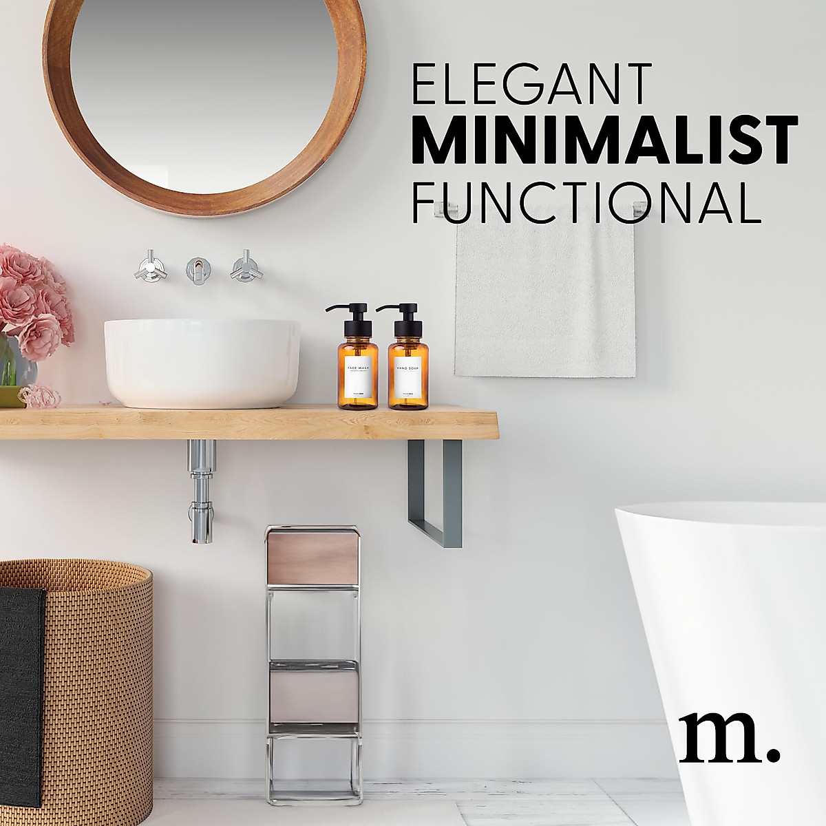 MaisoNovo Foaming Soap Dispenser - Hand Soap Refills for Foaming Dispenser - Amber Bottle 14 oz - 4 Mix Tablets