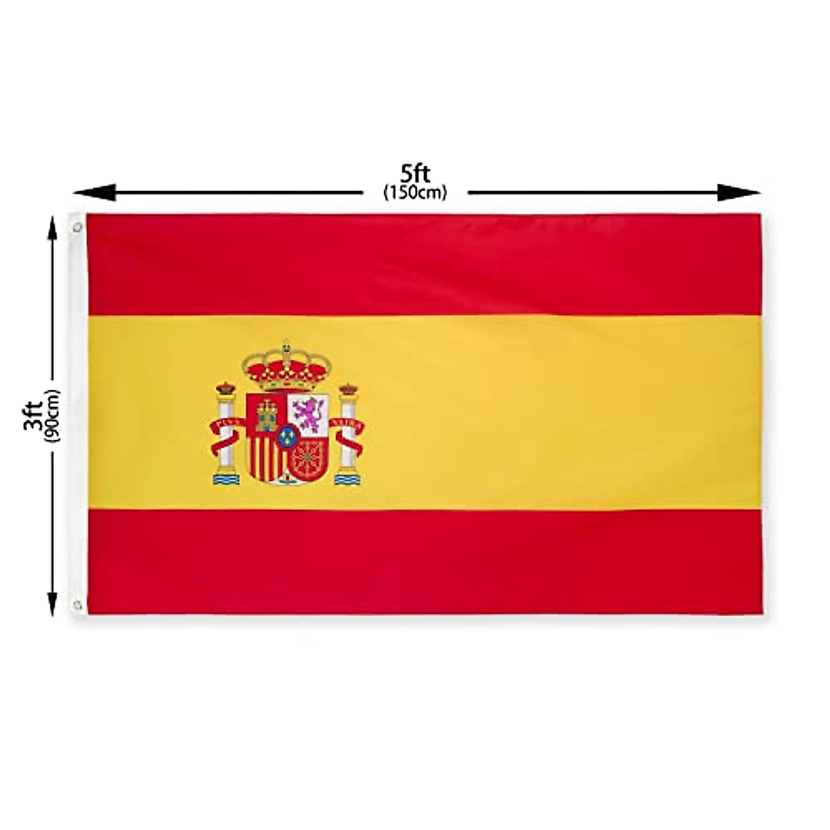 DANF Spain Flag 3ftx5ft Spainish National Flags Polyester with Brass Grommets 3x5 Foot Flag