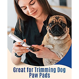 oneisall Dog Clippers with Double Blades,Cordless Small Pet Hair Grooming Trimmer,Low Noise for Trimming Dog's Hair Around Paws, Eyes, Ears, Face, Rump (White)