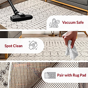 nuLOOM 2x12 Moroccan Blythe Area Rug, Grey, Faded Bohemian Design, Stain Resistant, For Bedroom, Dining Room, Living Room, Hallway, Office, Kitchen, Entryway