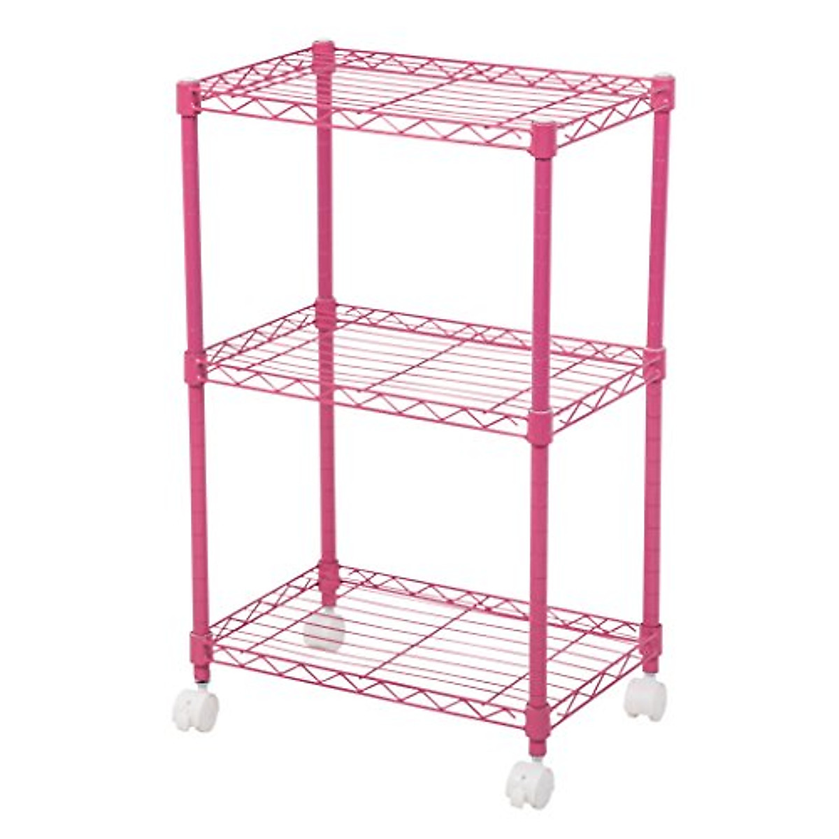 IRIS USA CBM-44073 Small Wire 3-Tier Colored Shelf, Pink