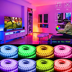 ehomful 130ft Led Lights Ehomful App Control Music RGB 5050 Color Changing Smart Led Strip Lights Kit with 44 Keys Remote, Led Lights for Bedroom,Room,Apartment,Kitchen,Party Decorations