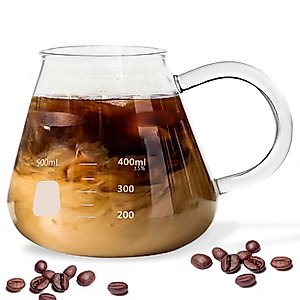 Erlenmeyer Flask Mug - Beaker Coffee Mug with Measurements - Borosilicate Thick Durable Glass 16.9oz (500mL) Capacity - Great Gift for Anyone who Loves Science & Chemistry