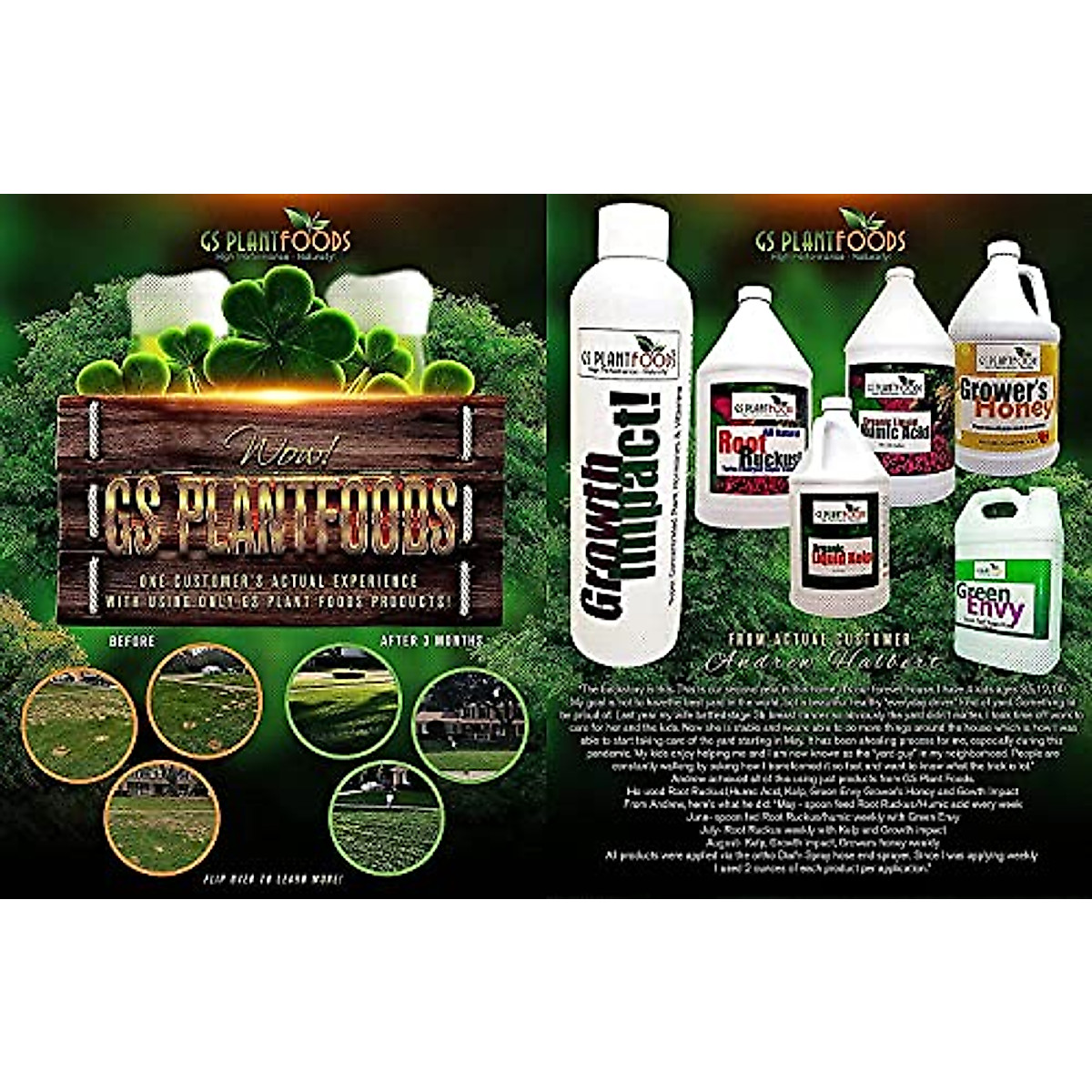 Organic Liquid Humic Acid with Fulvic Increased Nutrient Uptake for Turf, Garden and Soil Conditioning 1 Gallon Concentrate (Packaging May Vary)