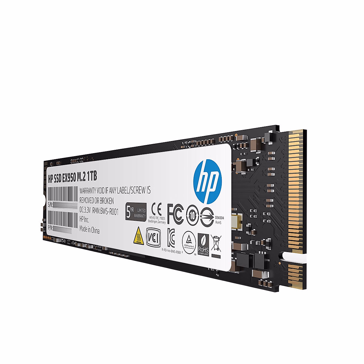 HP EX950 M.2 1TB PCIe 3.1 x4 NVMe 3D TLC NAND Internal Solid State Drive (SSD) 5MS23AA#ABC