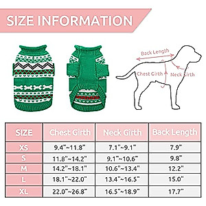 Phyxin Dog Sweater High Neck Pet Knitwear for Cats Dogs Christmas Sweater Pet Pullover for Small Medium Large Dogs Warm Pet Pullover for Winter