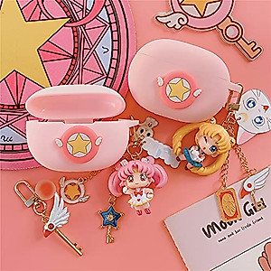 INHCH Compatible for Wireless Headphones Silicone Case Cover Cute Series for Beats Studio Buds Anti-Lost & Shockproof Easy Carrying Protective Case (Studio Buds,C)