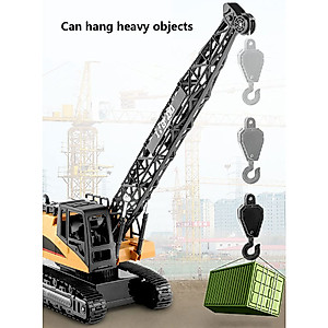 Adepe RC Truck Crawler Tower Crane Model Lifiting Cable Remote Control Excavator Tractor Digging Engineering Toy Construction Vehicle, Electric Crane Crawler Vehicle Toy Car Birthday Gifts