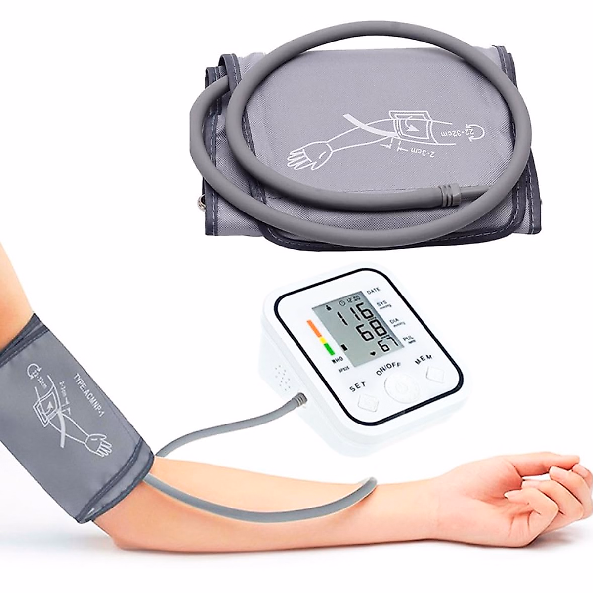 Blood Pressure Cuff Upper Arm Blood Pressure Cuff Home Use Sphygmomanometer Cuff 22-32cm, arm sphygmomanometer