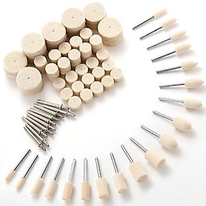 Felt Polishing Buffing Wheel for Dremel Rotary Tool 80Pcs Accessories Wool Felt Polishing Pad Wheel Set for Rotary Tool Drills with 1/8" Shank, for Watch and Jewelry Polishing Kits