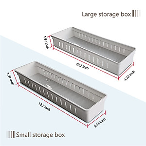 hisucbetter silverware tray for drawer, utensil organizer Set of 4, Plastic drawer organization for kitchen, bathroom, cloakroom, and office (White).