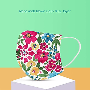 HEALT 50PC Flower Disposable Face_Masks with Designs for Spring Summer, 3-Ply Floral Facemasks with Nose Wire for Women Men, Multicolor