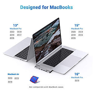 MacBook Pro Docking Station Dual Monitor, MacBook Pro Dock Dual Monitor Adapter, USB C to HDMI Adapter,10Gbps USB 3.1 Gen 2,100W PD,2020/19/18 13" 15" MacBook Pro/Air Accessories