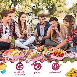 Uiifan 100 Pcs 2lb Paper Food Trays Disposable Nacho Trays Cardboard Halloween Paper Food Boats Trays Hot Dog Serving Trays for Picnic Snacks Carnivals Fairs Tacos French Fries Party Supplies (Pink)