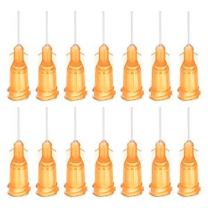 uxcell 50 Pcs 23G Plastic Dispensing Needles, 1/2" PP Glue Needle Tube Blunt Luer Lock Tips with PP Flexible Needle for Liquid Glue Gun, Orange