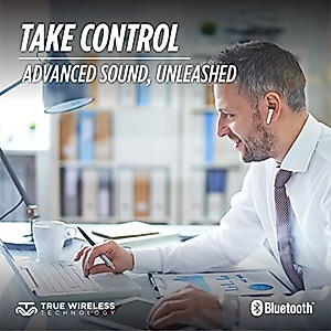 Coby True Wireless Earbuds, Bluetooth 5.0 Headphones with Autopairing, 22H Playtime, Wireless Charging Case, IPX6 Water Resistance, and Noise-Canceling Mics for iPhones and Android Phone (White)