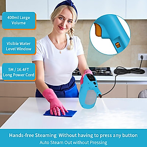 Upholstery Steam Cleaner, Handheld Steamer for Cleaning, Steam Cleaner with Continuous Steam Lock, 120℃ Pressurized Steam for Couch, Furniture, Grout, Tile, Add Water Anytime, Save Time and Effort