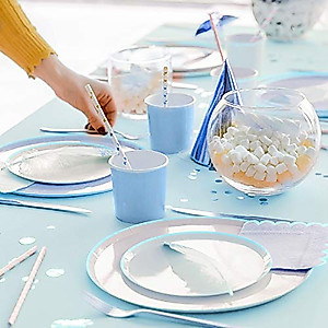 Turbo Bee 300Pack 3oz Disposable Paper Cups,Hot/Cold Beverage Drinking Cup，Small Blue Paper Cups for Bathroom and Mouthwash…