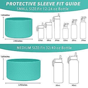 Vmini Tumbler/Bottle Boot, Compatible with Stanley, Hydro Flask and More Watter Bottles, Anti-Slip Bottom Silicone Sleeve Cover with Honeycomb Texture, 12-24 oz