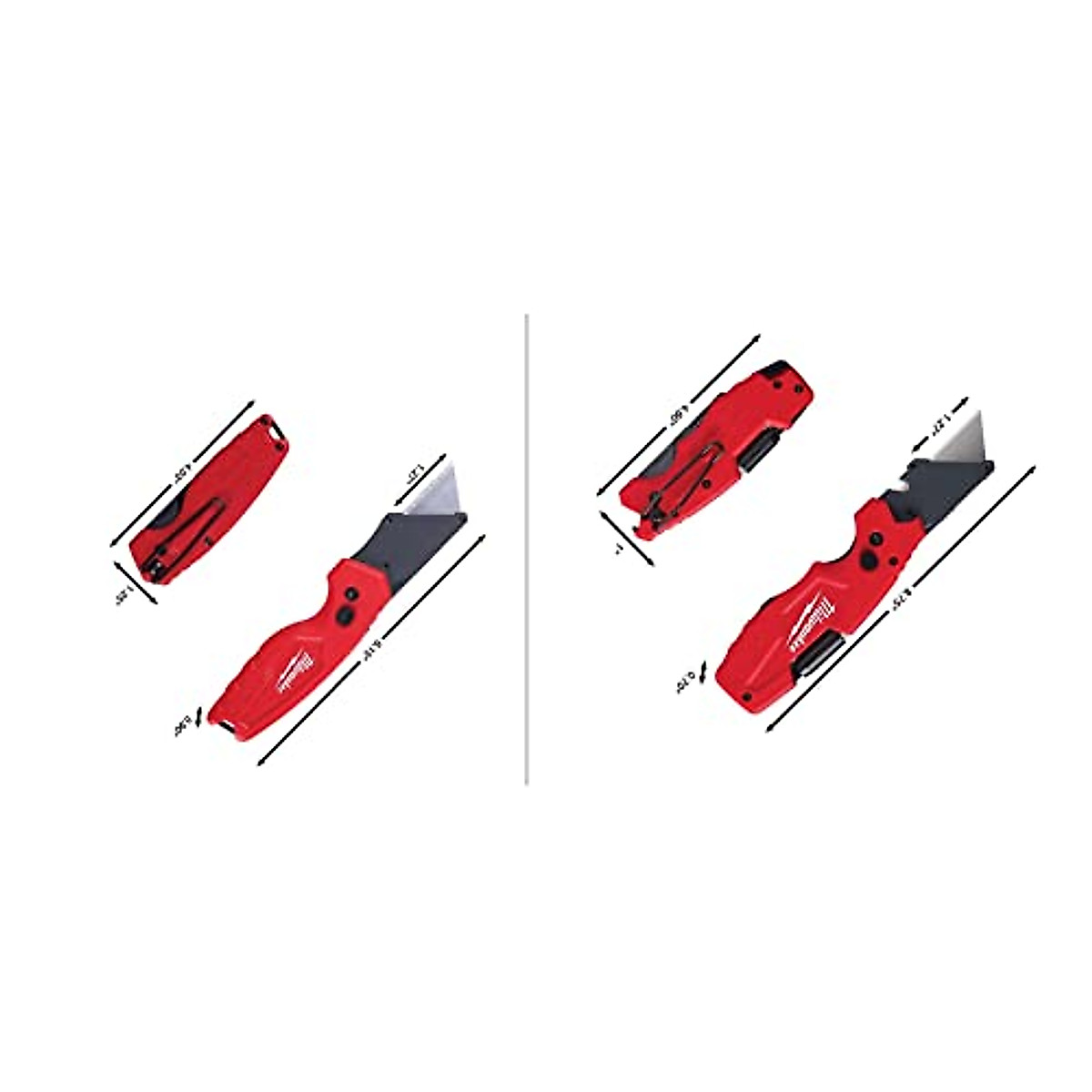 Milwaukee FASTBACK Compact Knife, and FASTBACK 6-in-1 Folding Utility Knives, w/ Blade (knife 2pack)