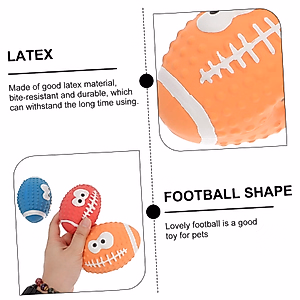 Didiseaon 3pcs Latex Squeaky Rugby Dog Toy Pet Squeaky for Outdoor Play Random Color
