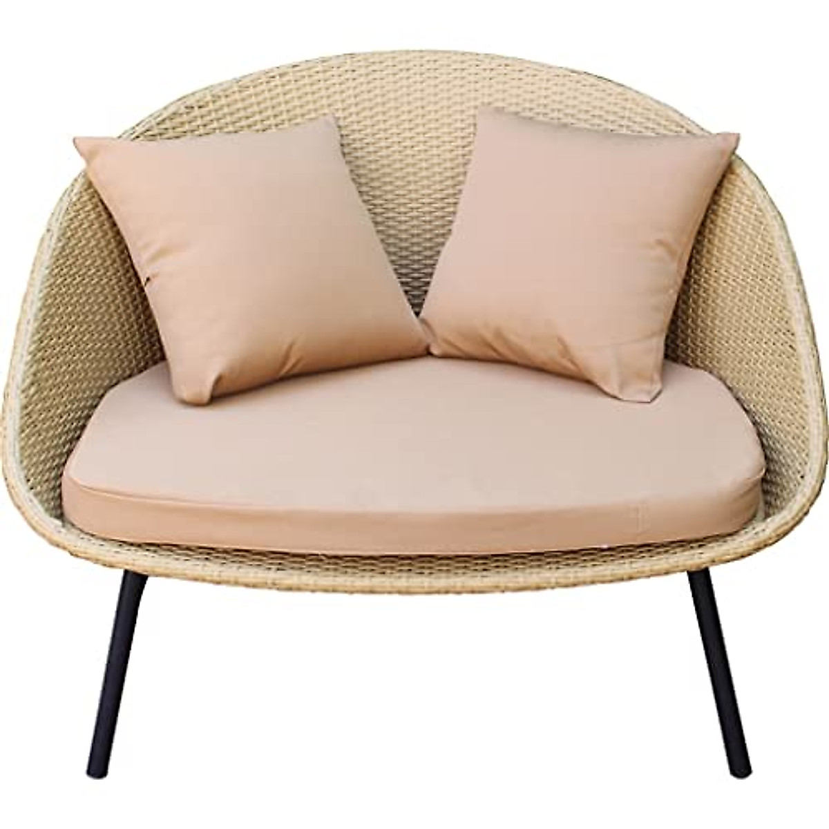 QUUL Outdoor Rattan Chair Three Piece Combination Home Balcony Leisure Sofa Rattan Chair