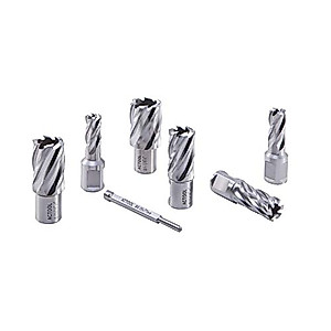 ACTOOL 6 PC 1/2" to 1-1/16" HSS ANNULAR Cutter Set 1" Cutting Depth with 3/4'' Weldon Shank