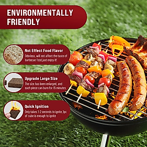 Fire Starter 144 Squares, Upgrade Larger Size Fire Starters for Fireplace, Wood Stove, Campfires, Grill,Indoor, 15 Mins Long-Lasting Burn Waterproof BBQ Fire Starter Cubes