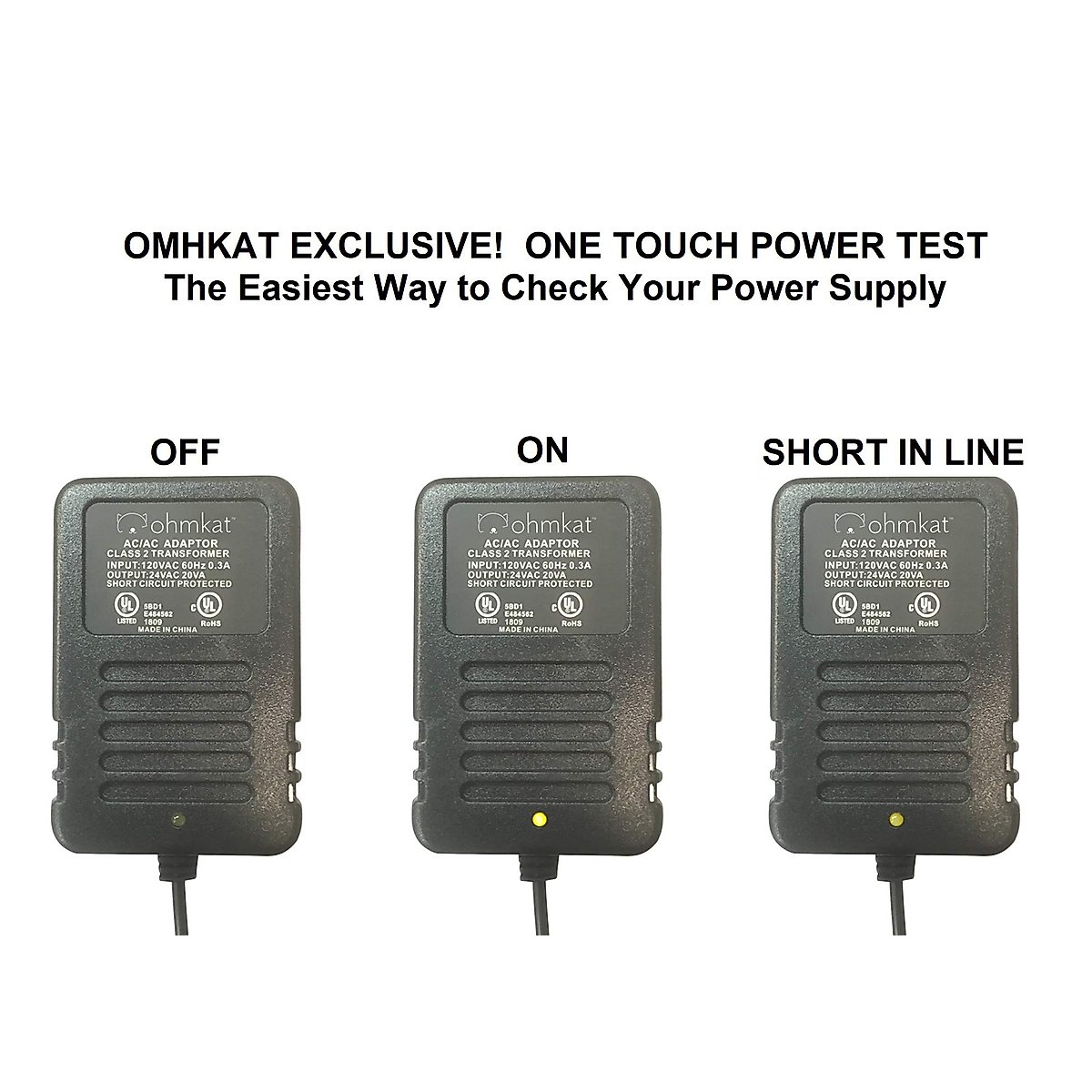 OhmKat Professional Grade Short Protected 24 Volt Power Supply - Compatible with Nest, Ecobee, Honeywell, Smart WiFi Thermostats and Smart Sprinkler Controllers